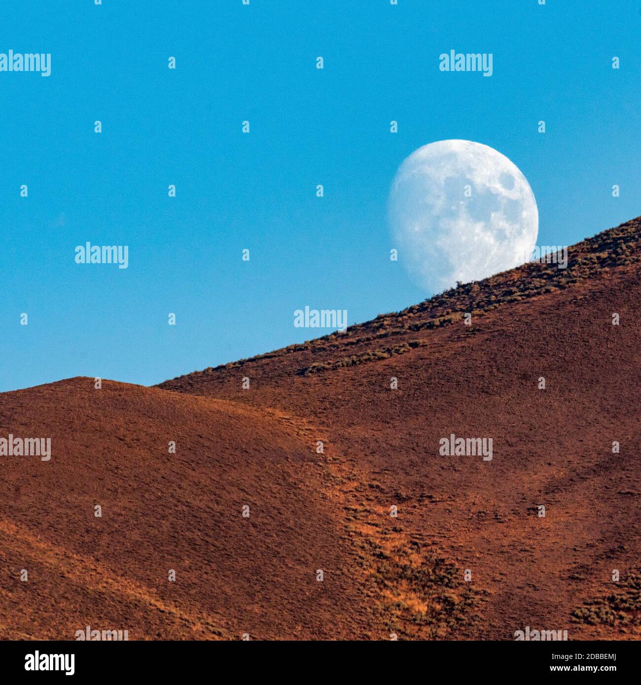 USA, Idaho, Bellevue, Moon over hill Stock Photo - Alamy