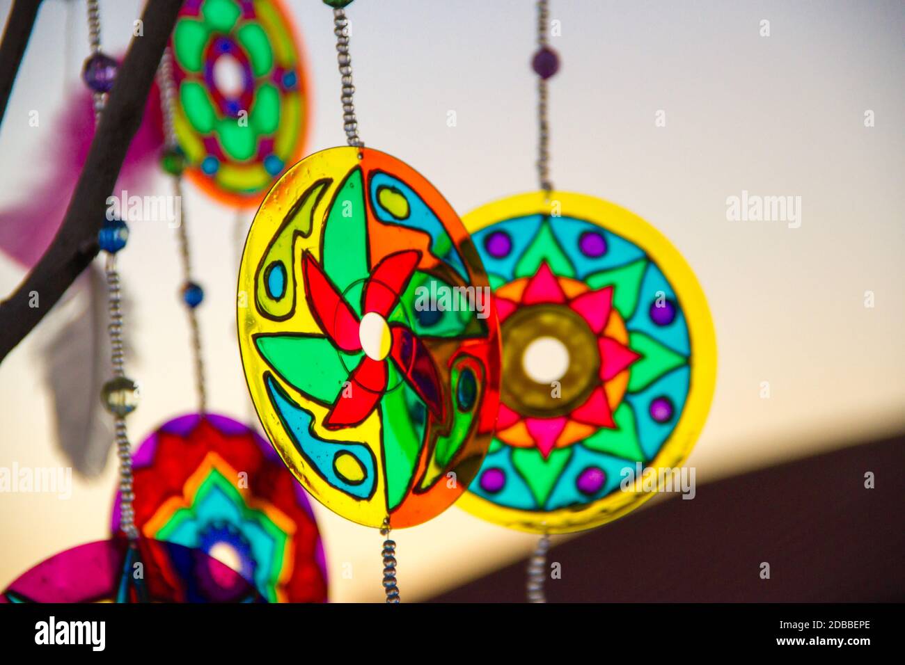 dreamcatcher and mandalas made with cd and recycled materials Stock ...