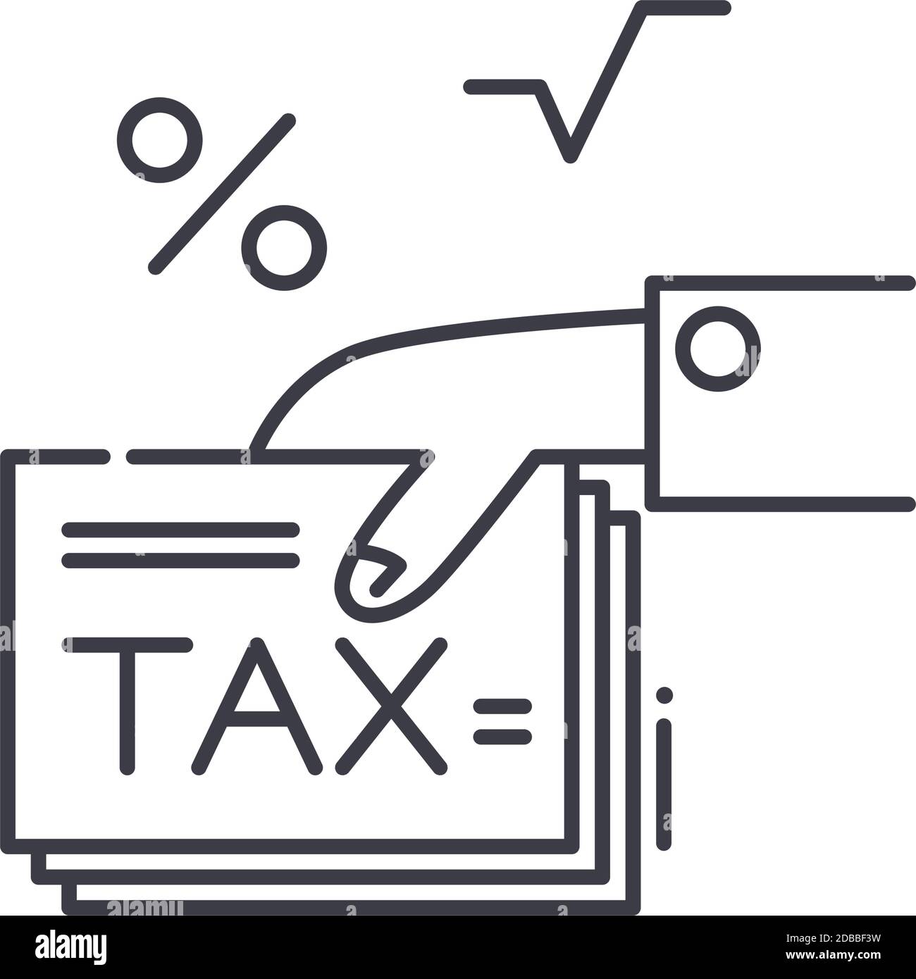 Taxation icon, linear isolated illustration, thin line vector, web ...
