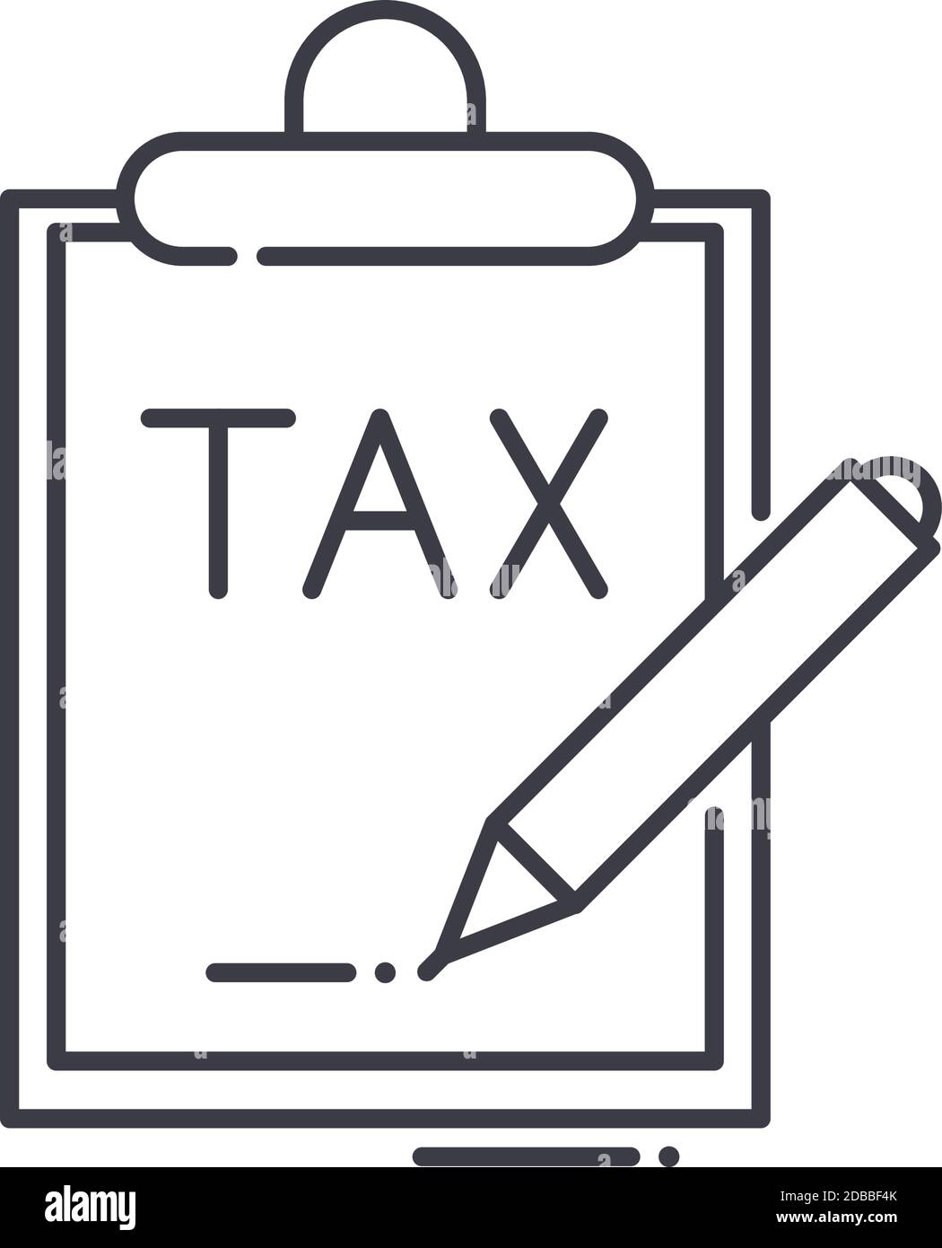 Tax icon, linear isolated illustration, thin line vector, web design ...