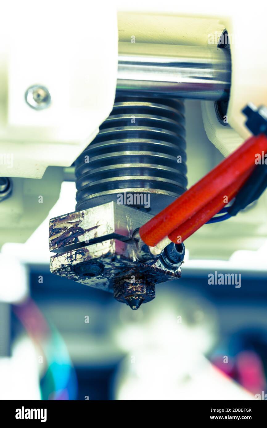 3d printing with light green filament Stock Photo - Alamy