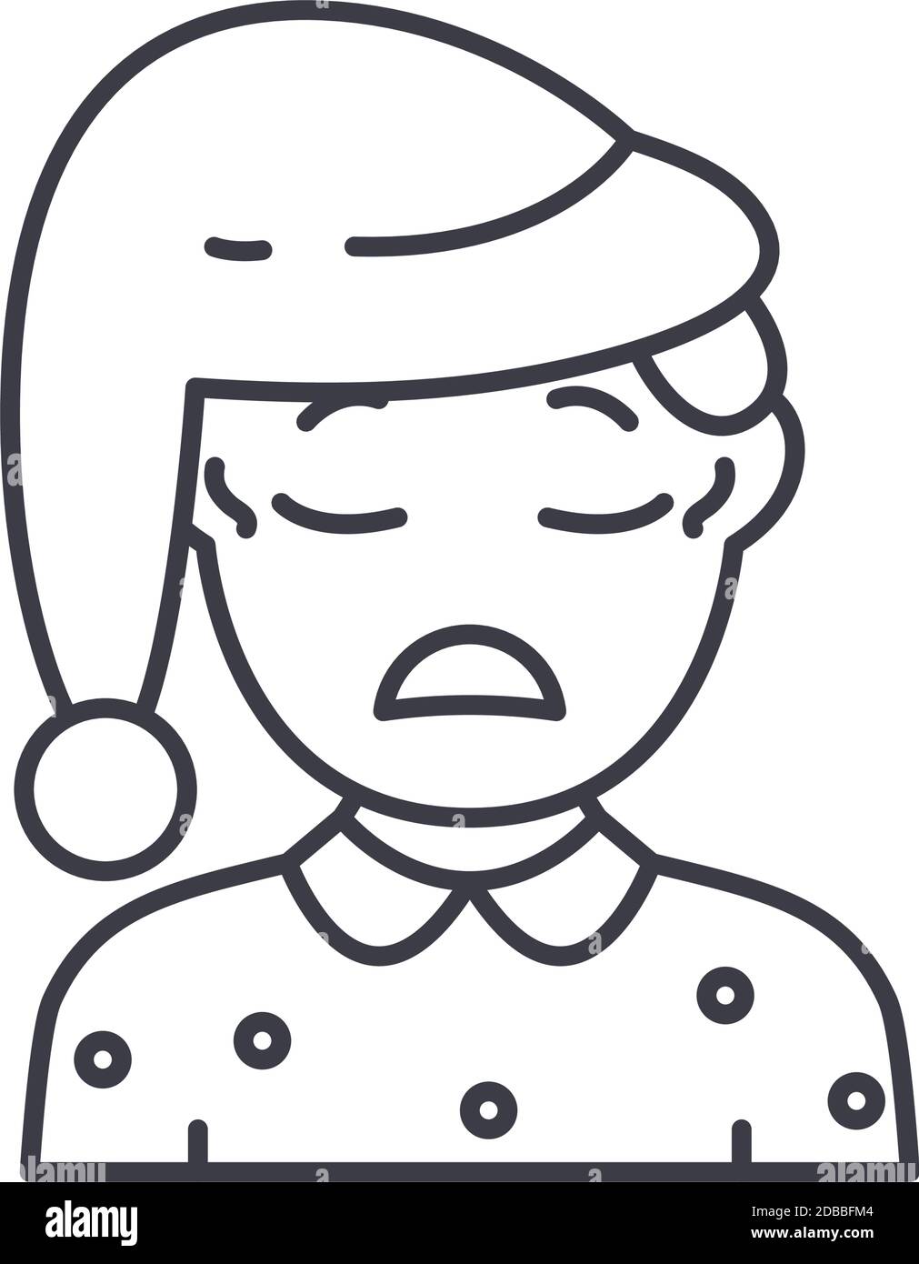 Sleepy icon, linear isolated illustration, thin line vector, web design ...