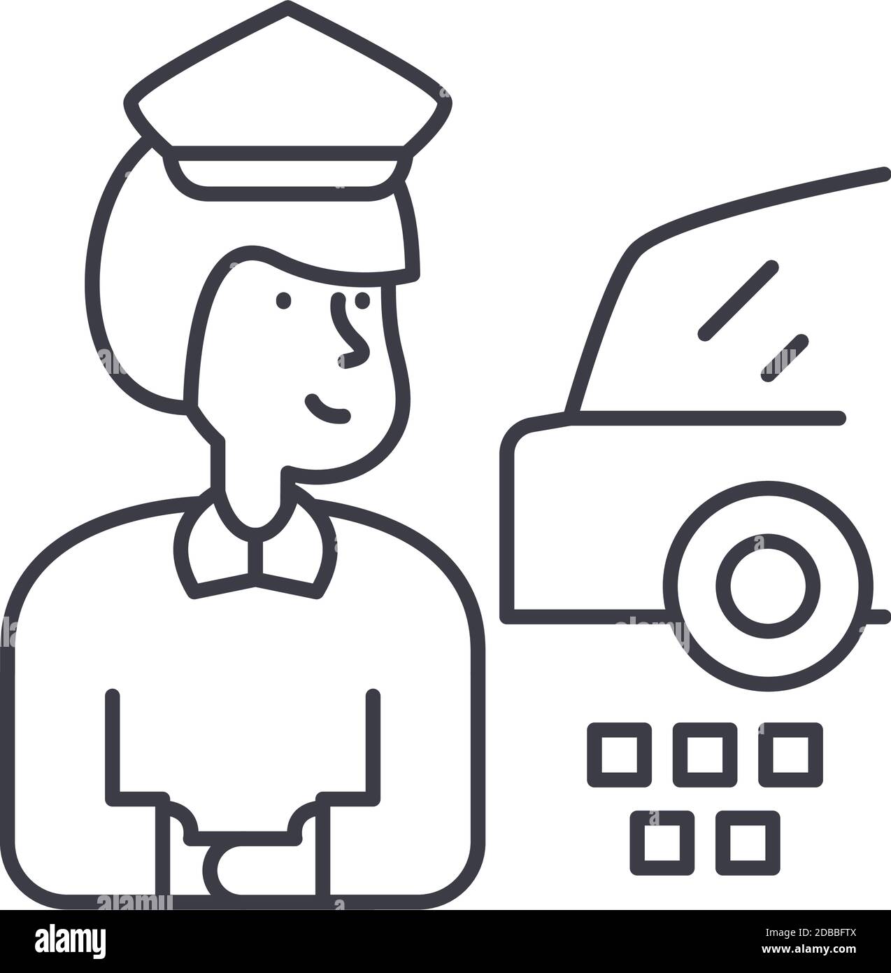 Taxi driver icon, linear isolated illustration, thin line vector, web ...