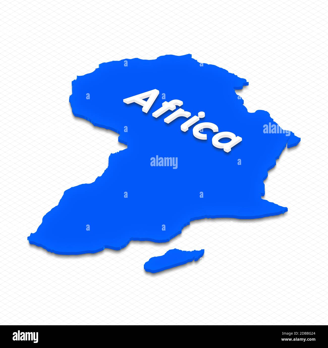 Illustration of a blue ground map of Africa on grid background. Left 3D ...