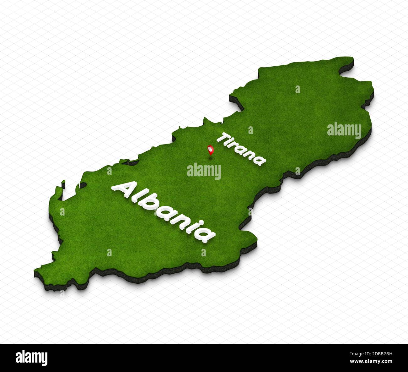 Illustration of a green ground map of Albania on grid isolated ...