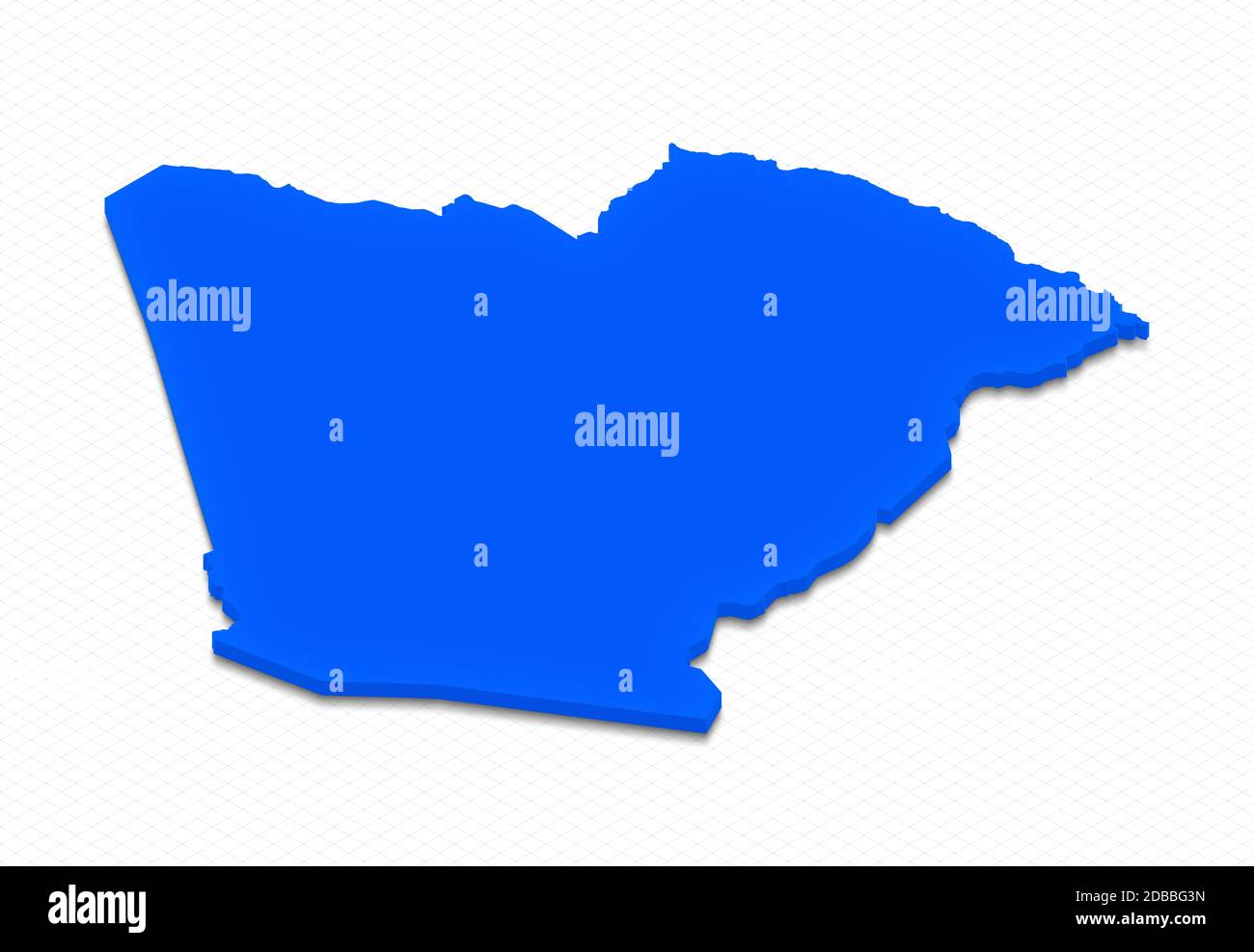Illustration of a blue ground map of Algeria on grid background. Left ...