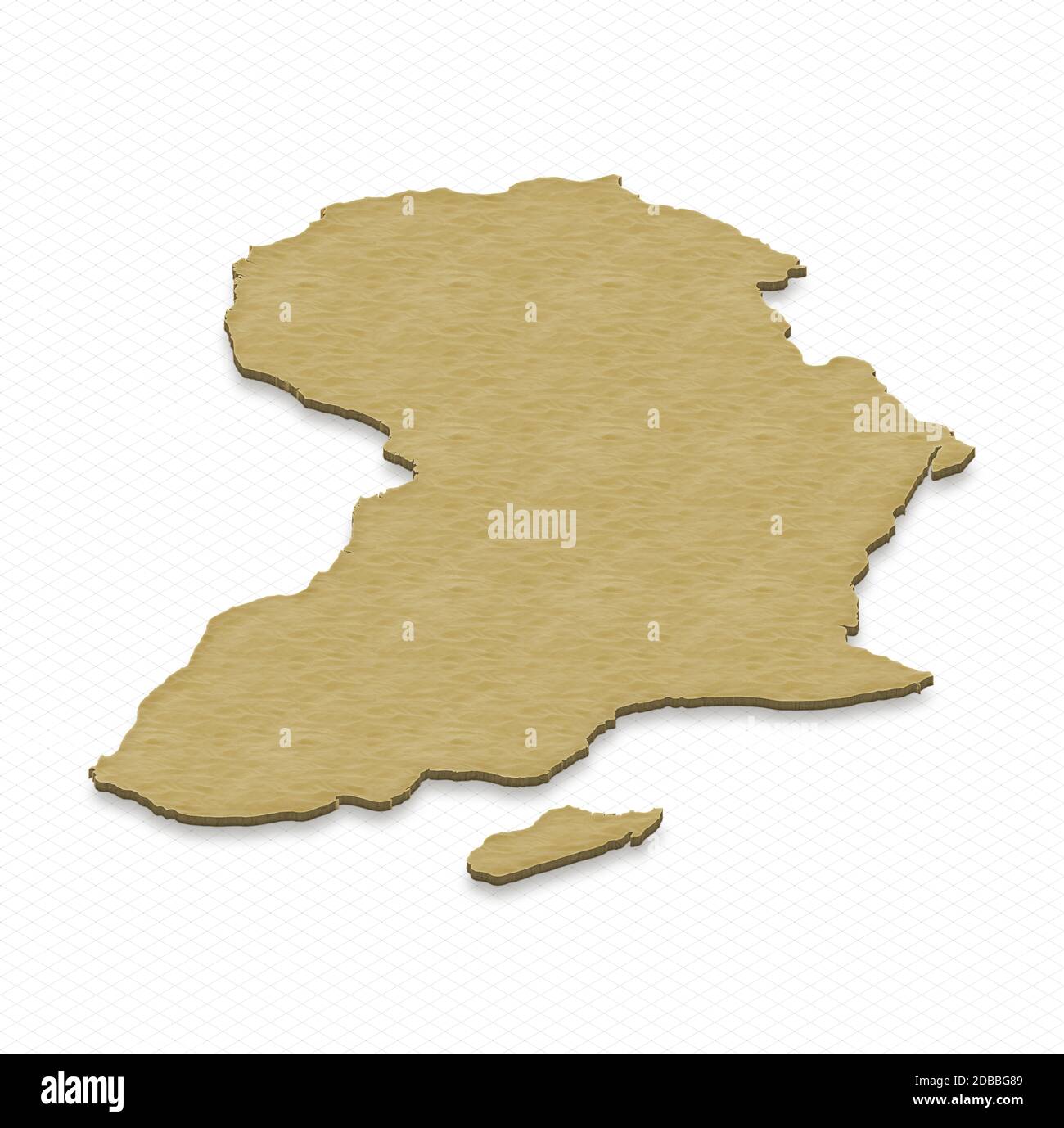 Illustration of a sand ground map of Africa on grid background. Left 3D ...