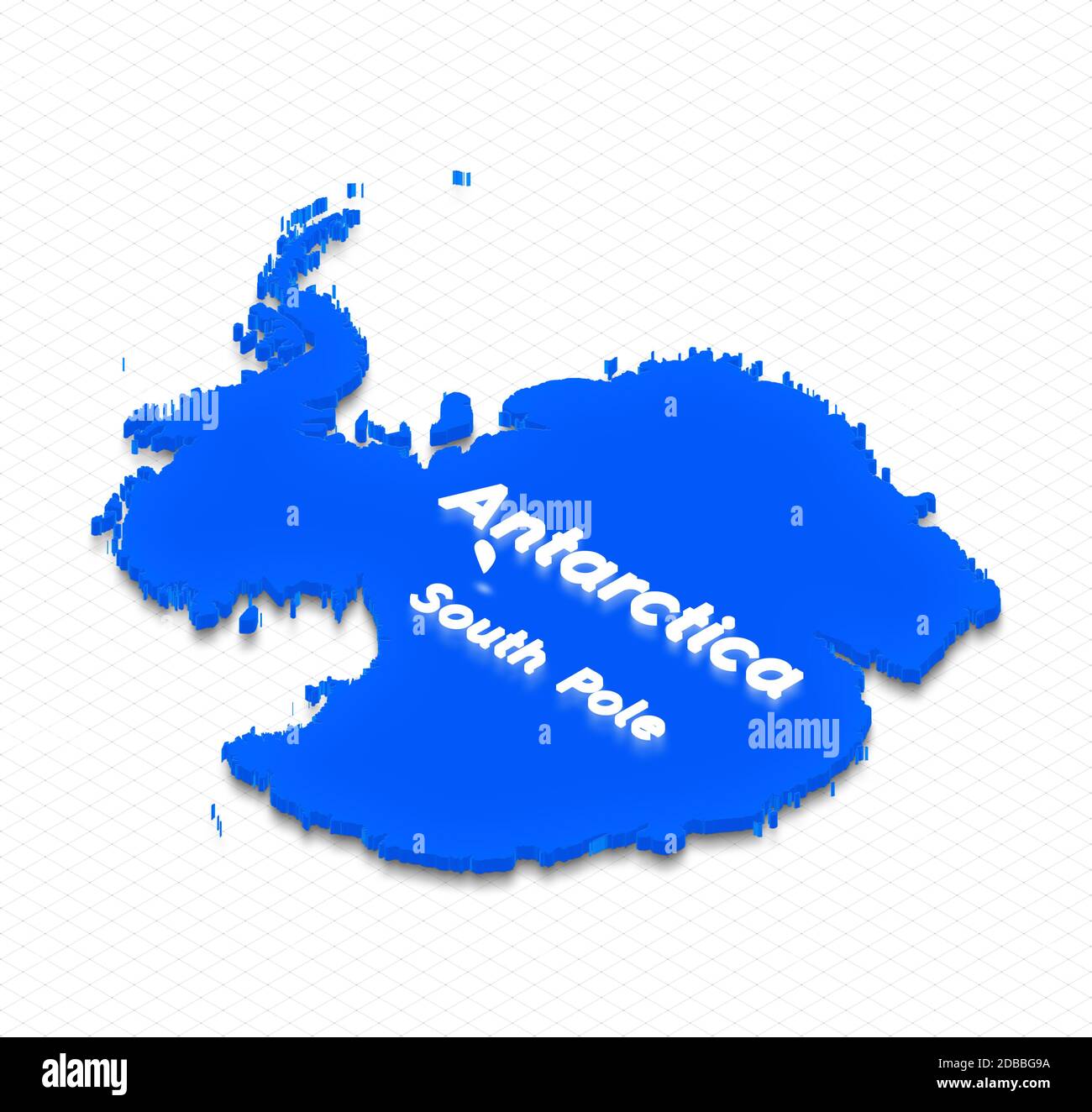 Illustration of a blue ground map of Antarctica on grid background ...