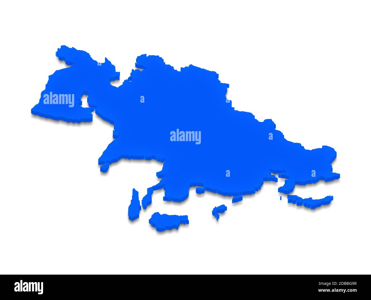 Illustration of a blue ground map of Asia on isolated background. Left ...