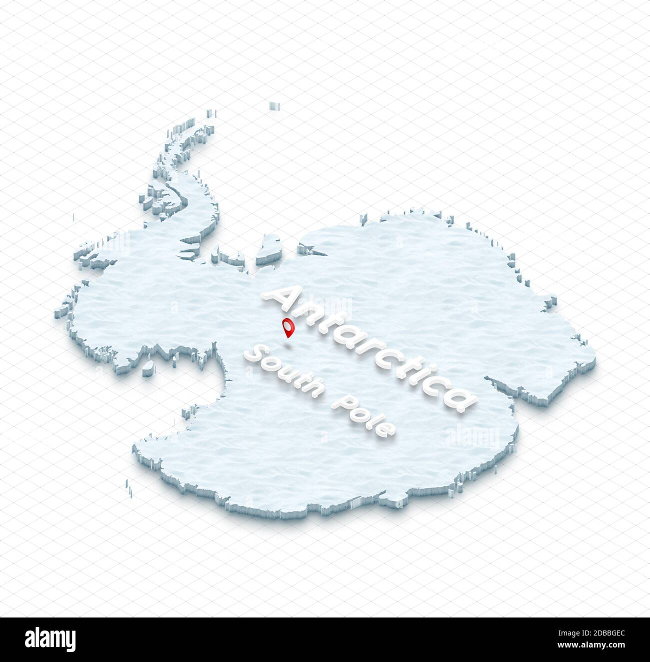 Illustration of a snow ground map of Antarctica on grid background ...