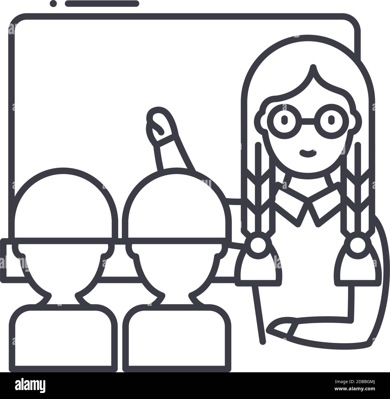 Teaching icon, linear isolated illustration, thin line vector, web ...