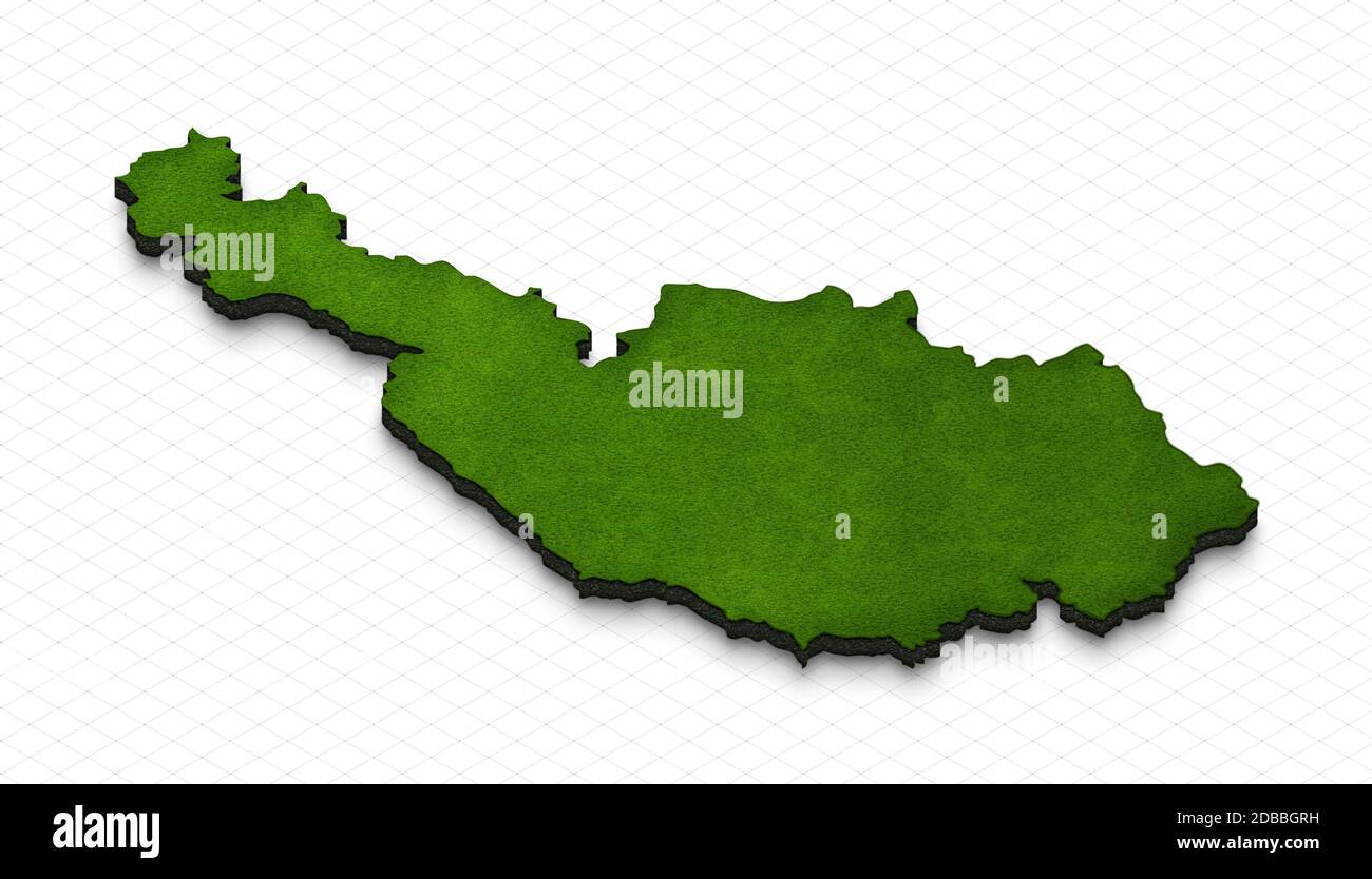 Illustration of a green ground map of Austria on grid background. Left ...