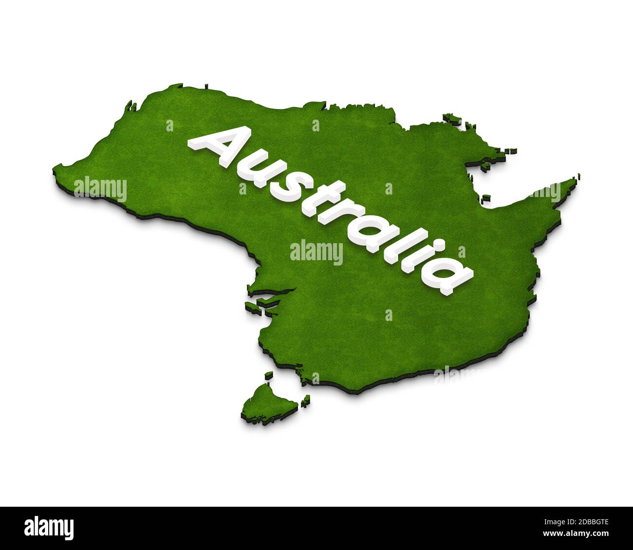 Illustration of a green ground map of Australia on isolated background ...