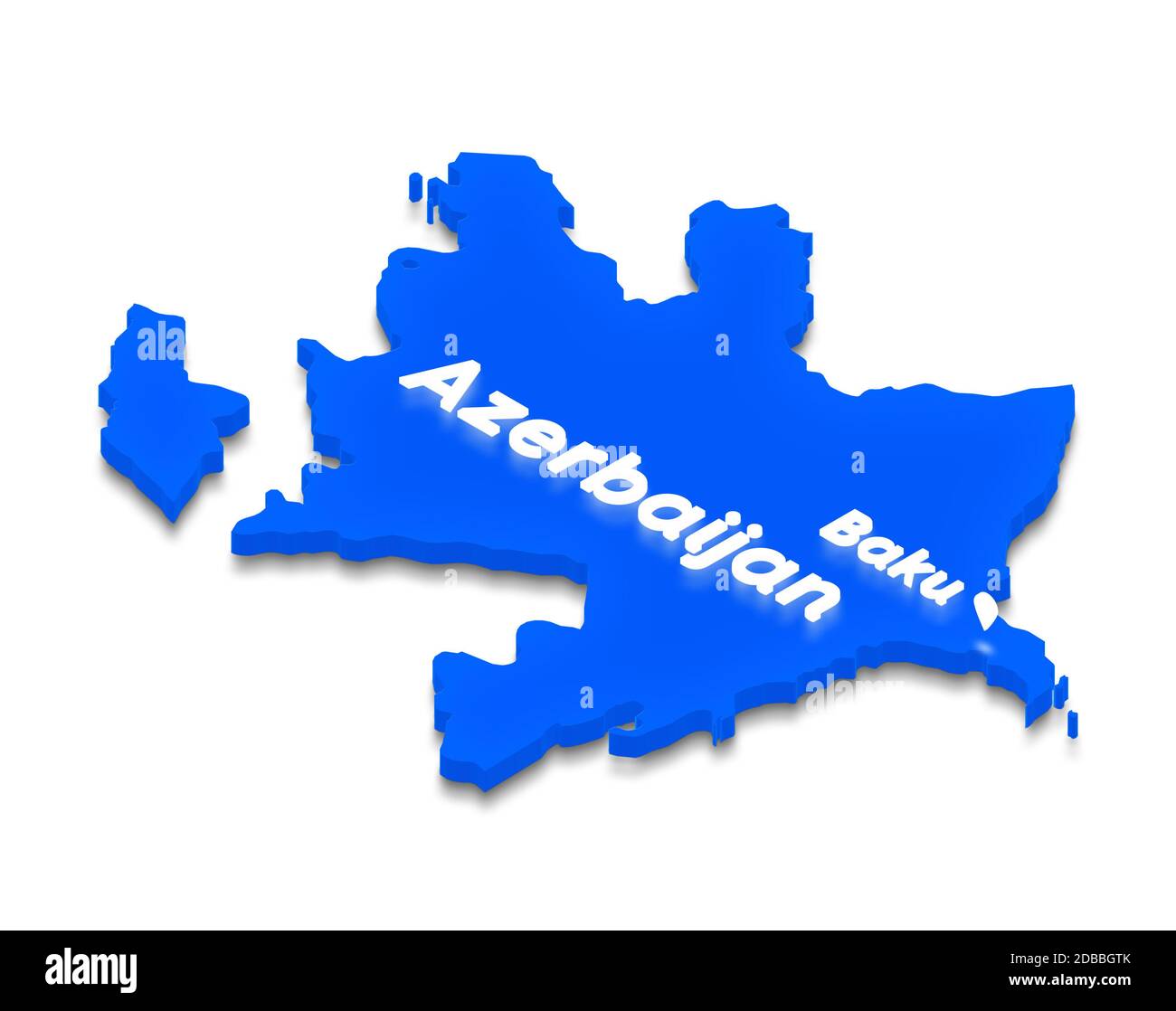 Illustration of a blue ground map of Azerbaijan on white isolated ...