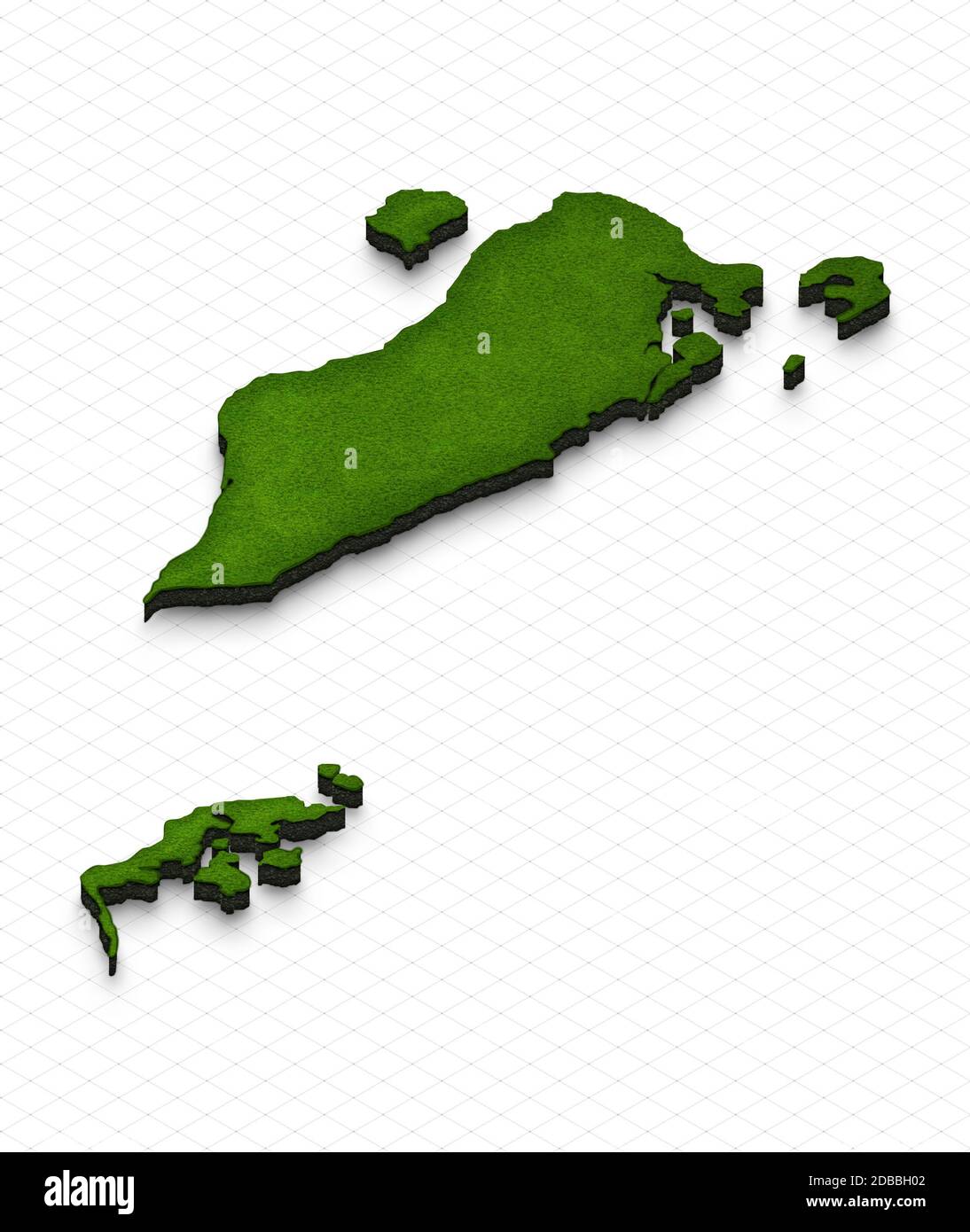 Illustration of a green ground map of Bahrain on grid background. Left ...