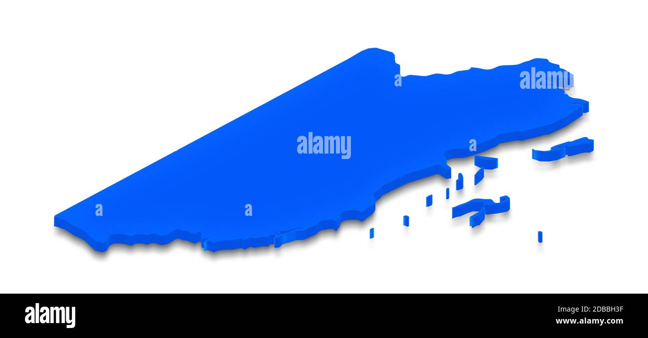Illustration of a blue ground map of Belize on white isolated ...