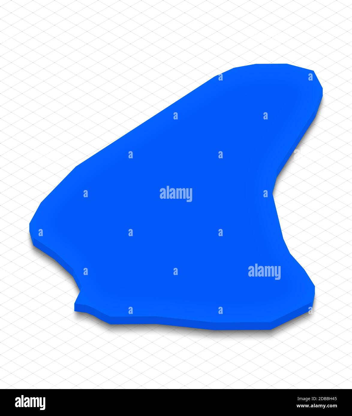 Illustration of a blue ground map of Barbados on grid background. Left ...