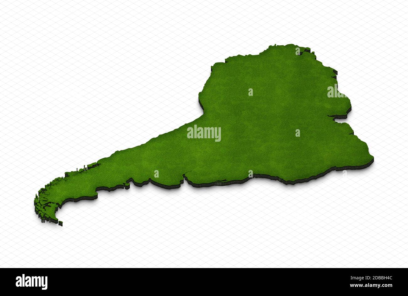 Illustration of a green ground map of South America on grid background ...