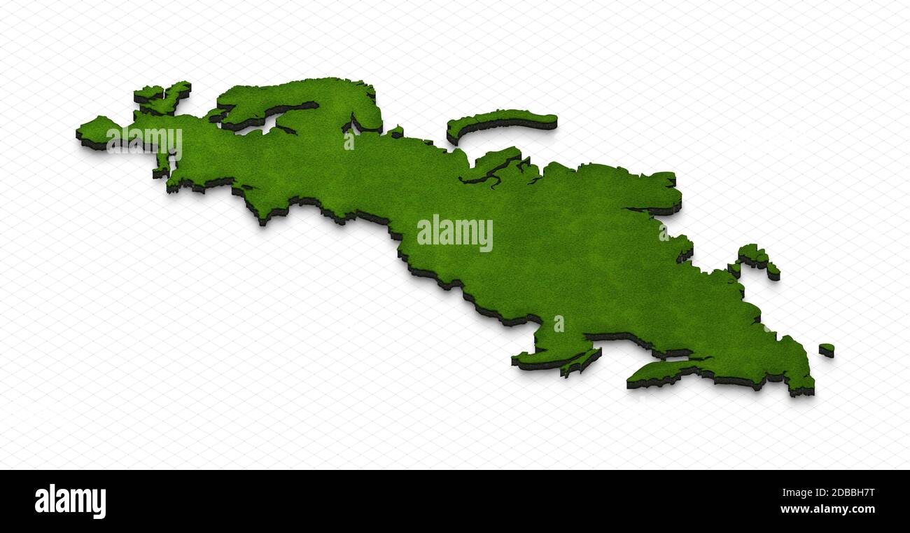 Illustration of a green ground map of Europe on grid background. Left ...