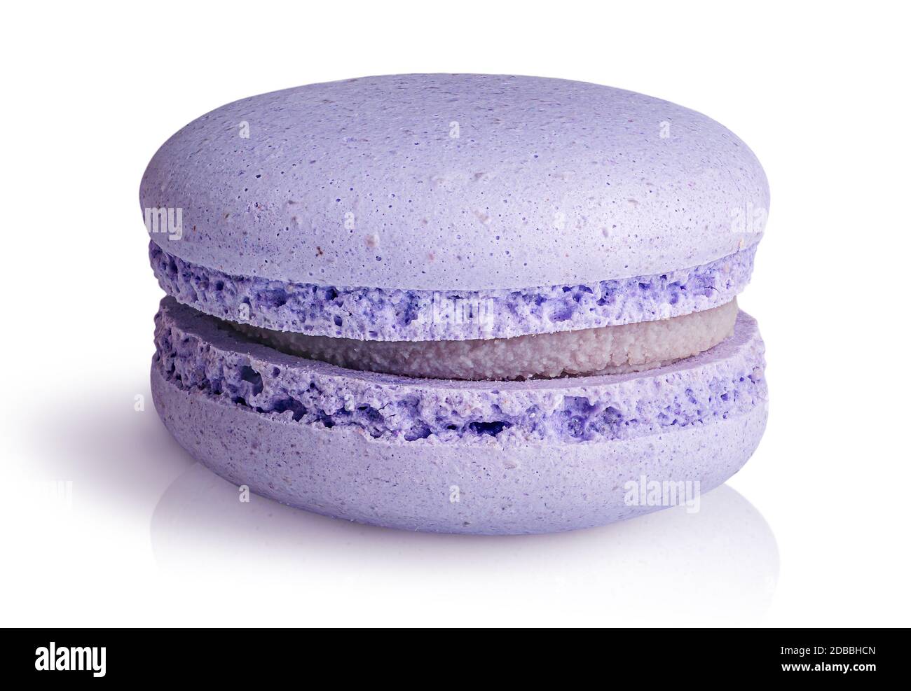 One purple macaroon front view on white background Stock Photo - Alamy