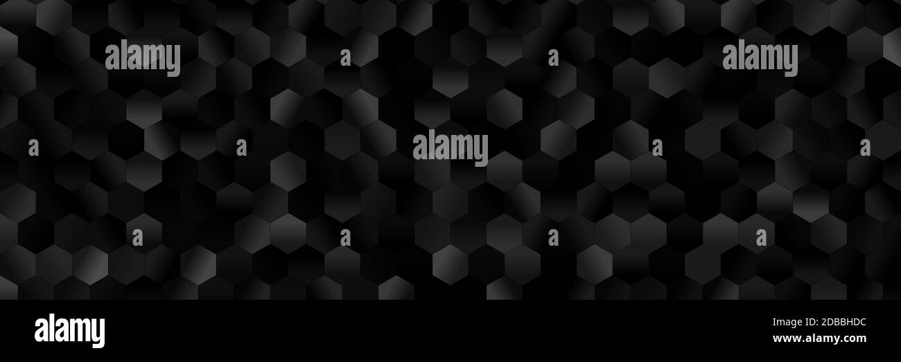 Black abstract hexagon pattern background illustration Stock Photo - Alamy