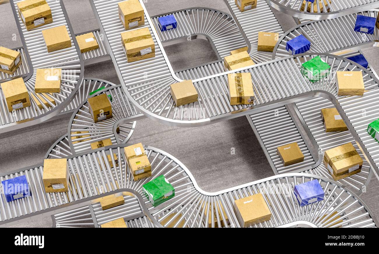 conveyor rollers that move different types of packs. automation and ...