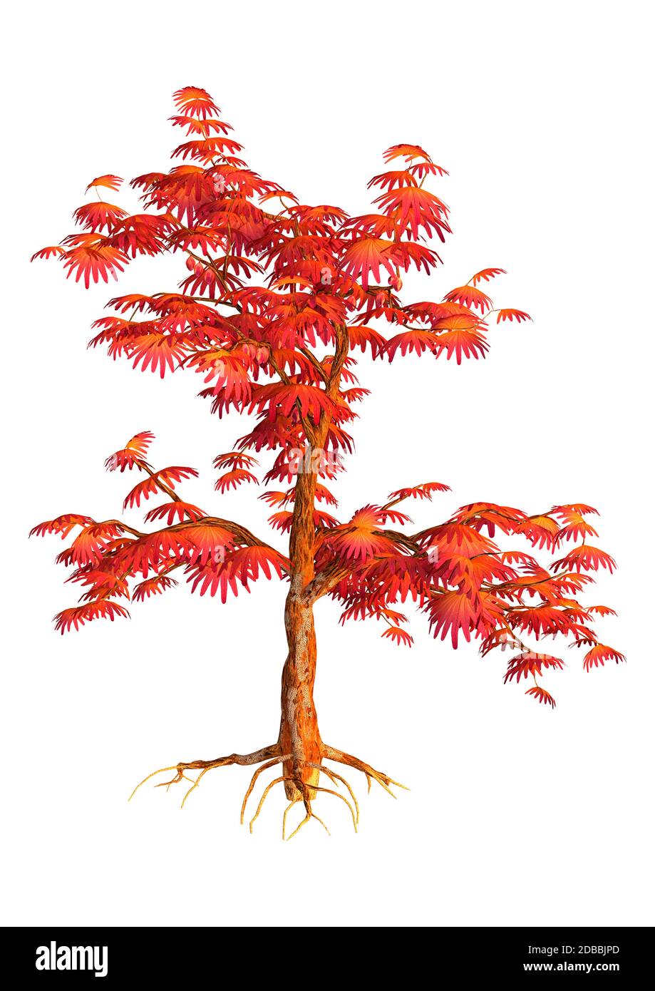 3D rendering of a fantasy alien tree isolated on white background Stock ...