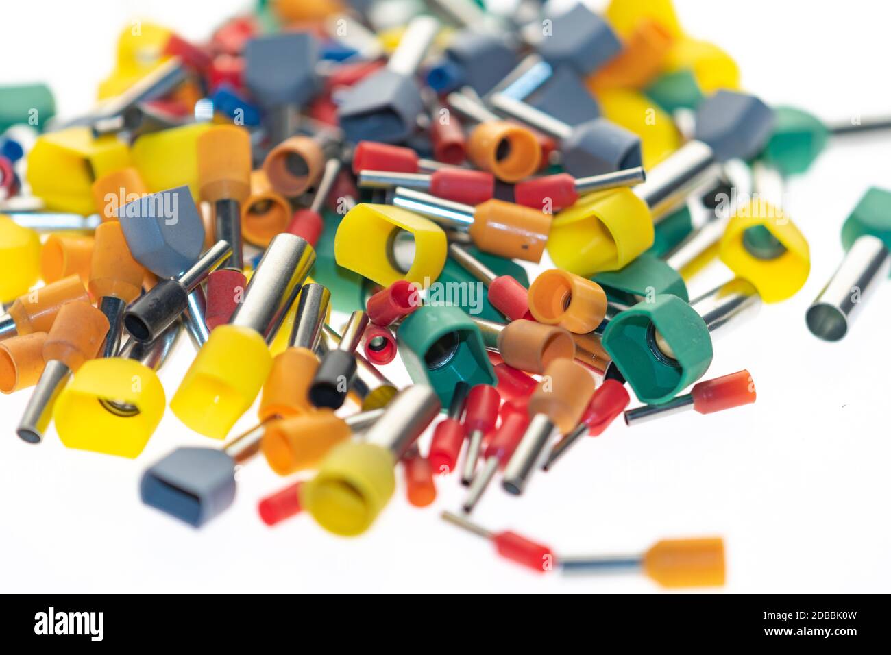 hollow metal terminals for electrical conductors Stock Photo - Alamy