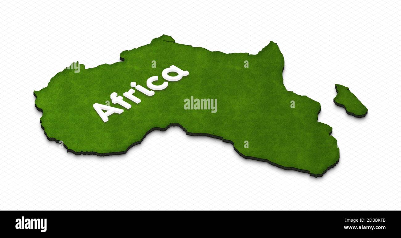 Illustration of a green ground map of Africa on grid background. Right ...
