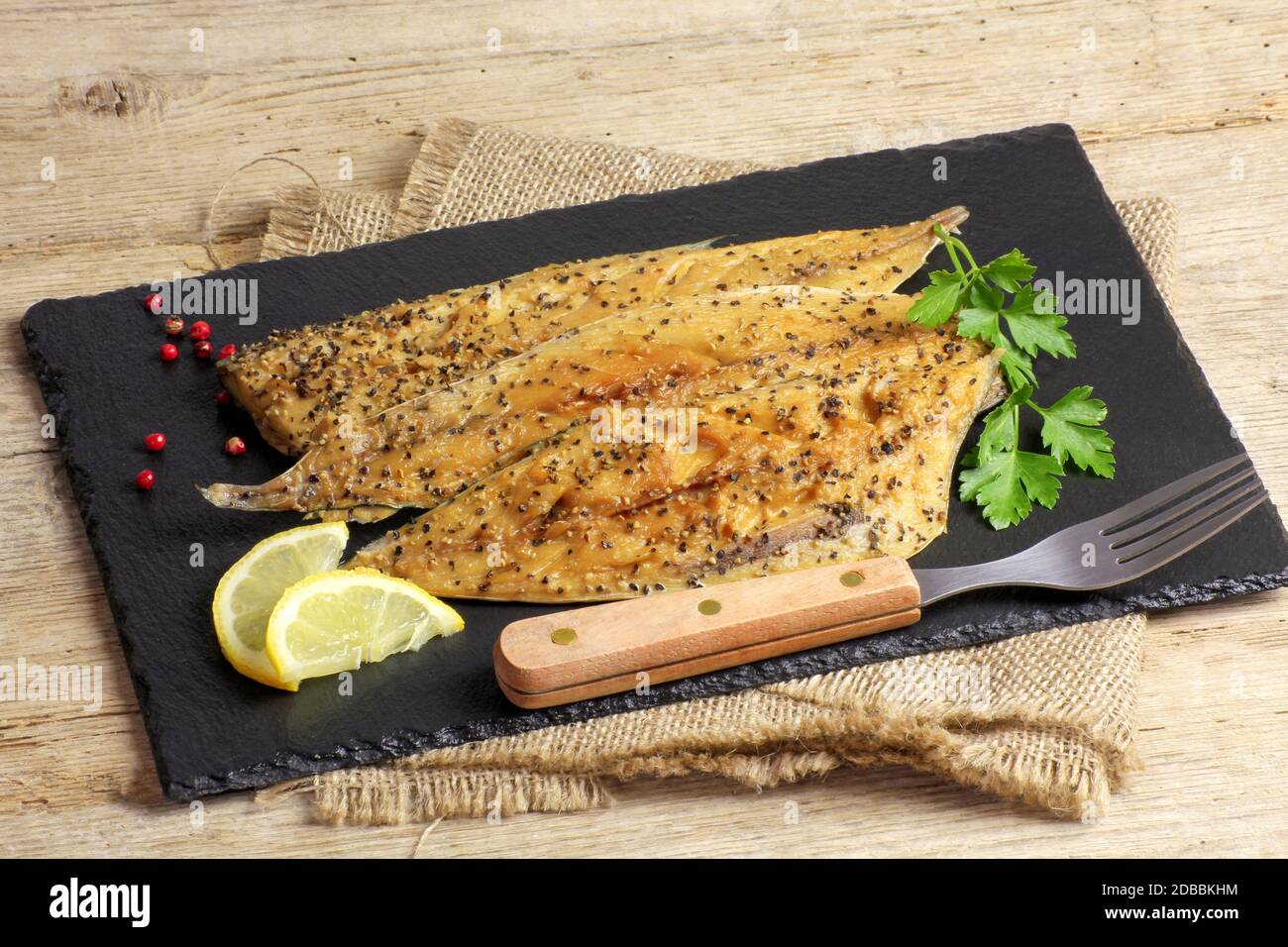 mackerel fillet with pepper Stock Photo - Alamy