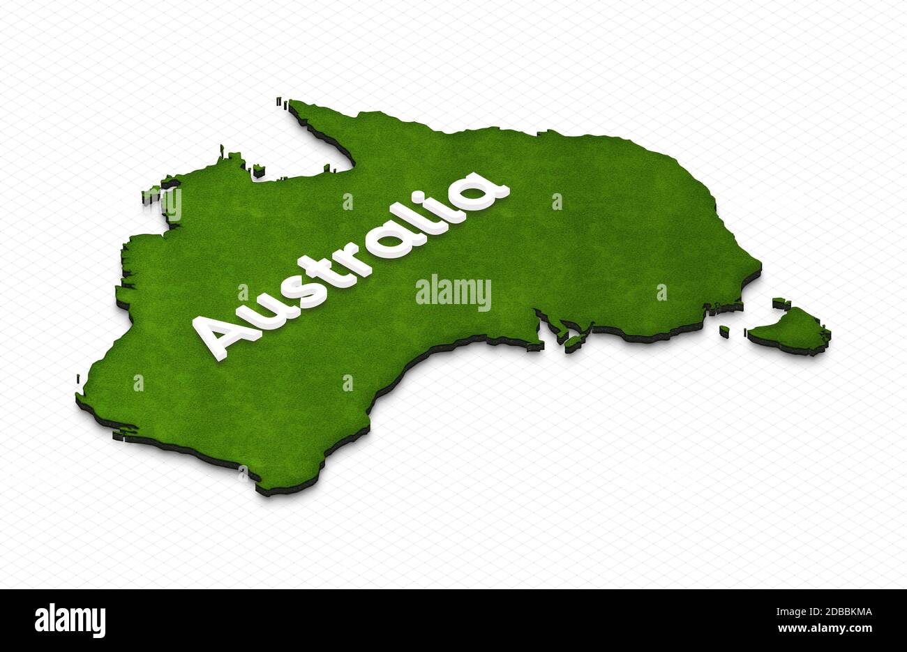 Illustration of a green ground map of Australia on grid background ...