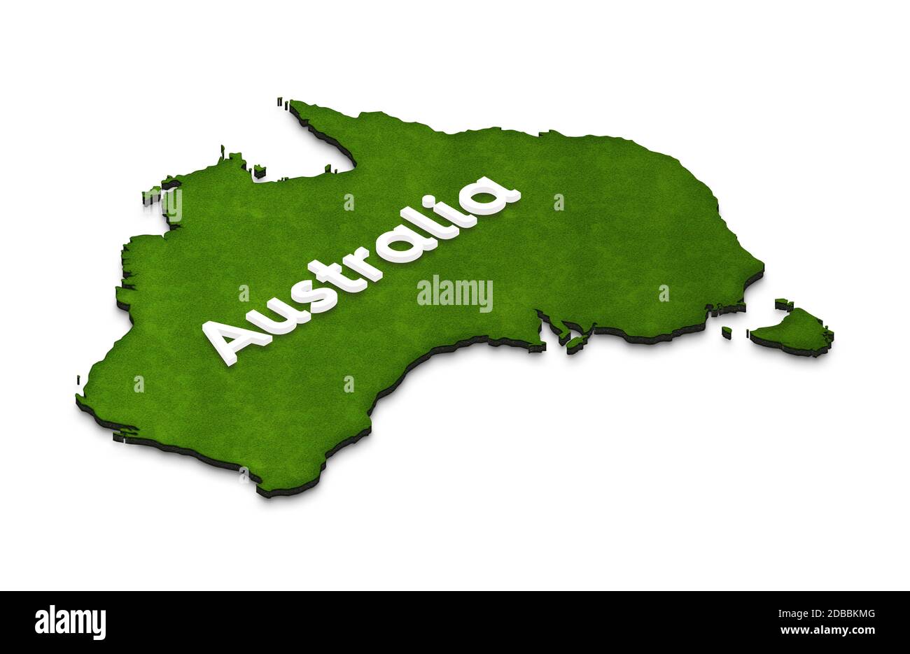 Illustration of a green ground map of Australia on isolated background ...