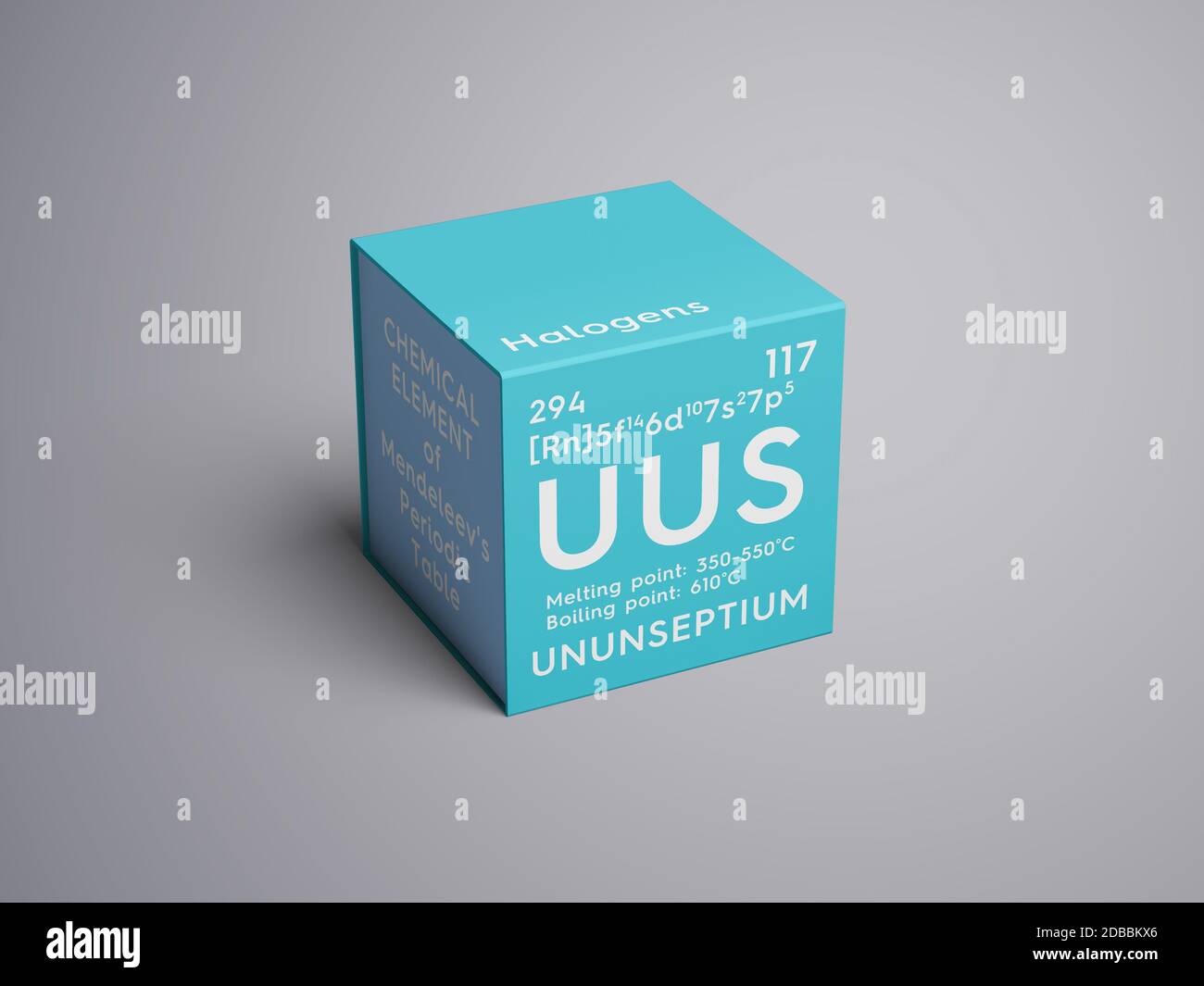 Ununseptium. Halogens. Chemical Element of Mendeleev's Periodic Table ...