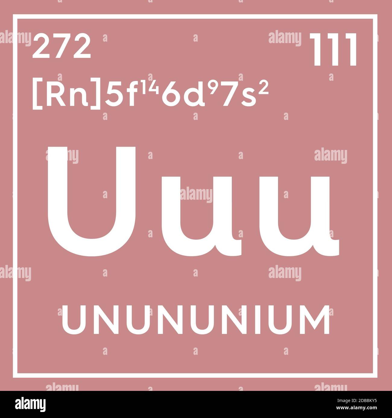 Unununium. Transition metals. Chemical Element of Mendeleev's Periodic ...