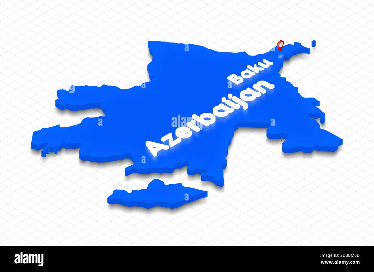 Illustration of a blue ground map of Azerbaijan on grid isolated ...