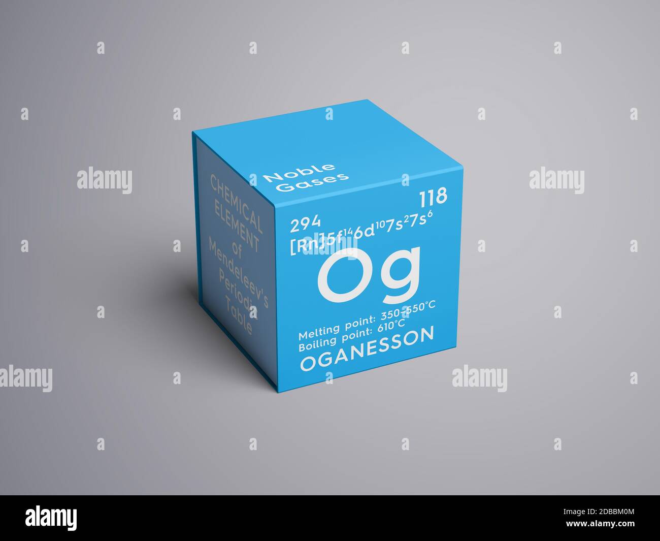 Oganesson. Noble gases. Chemical Element of Mendeleev's Periodic Table ...