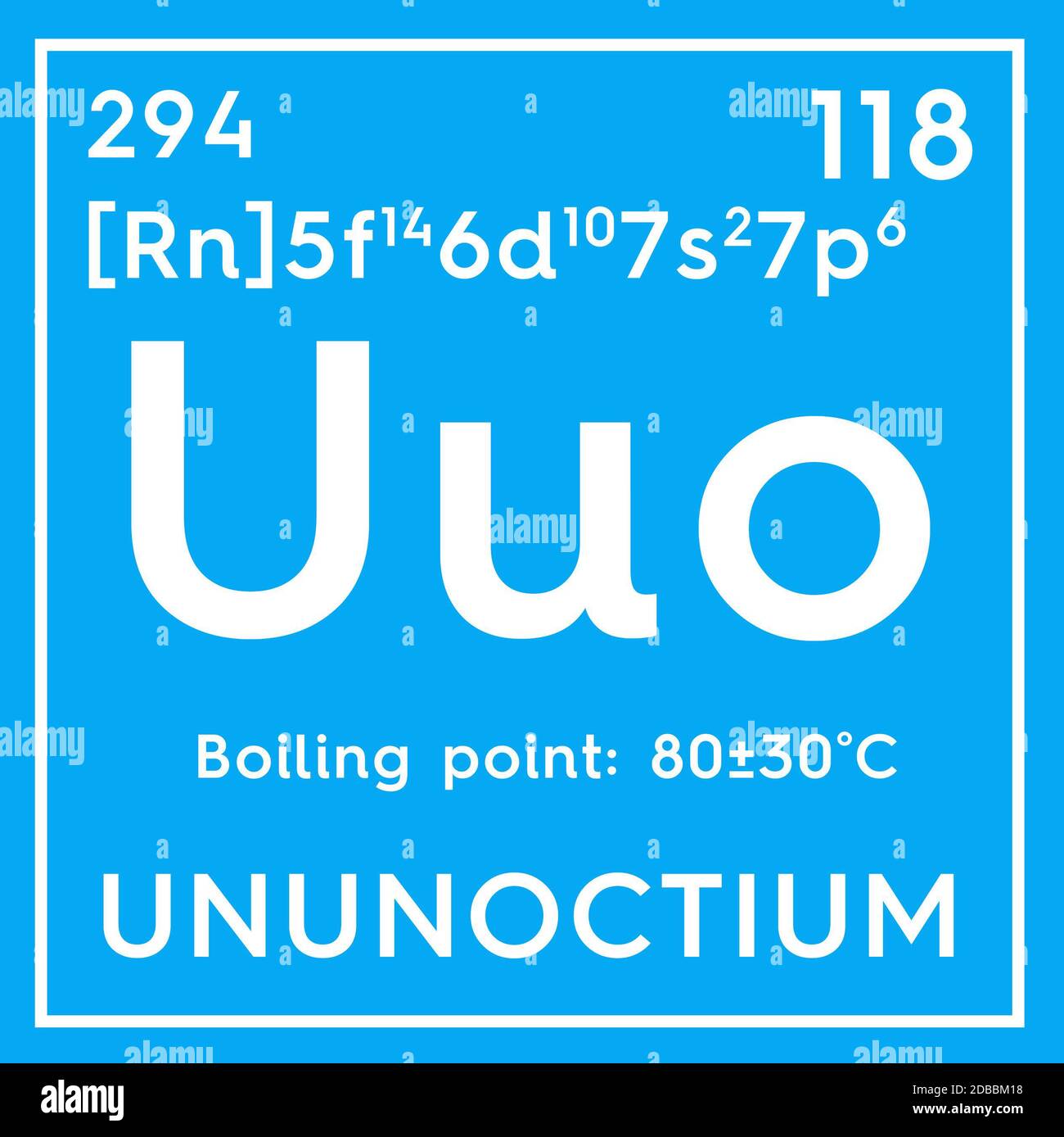 Ununoctium. Noble gases. Chemical Element of Mendeleev's Periodic Table ...