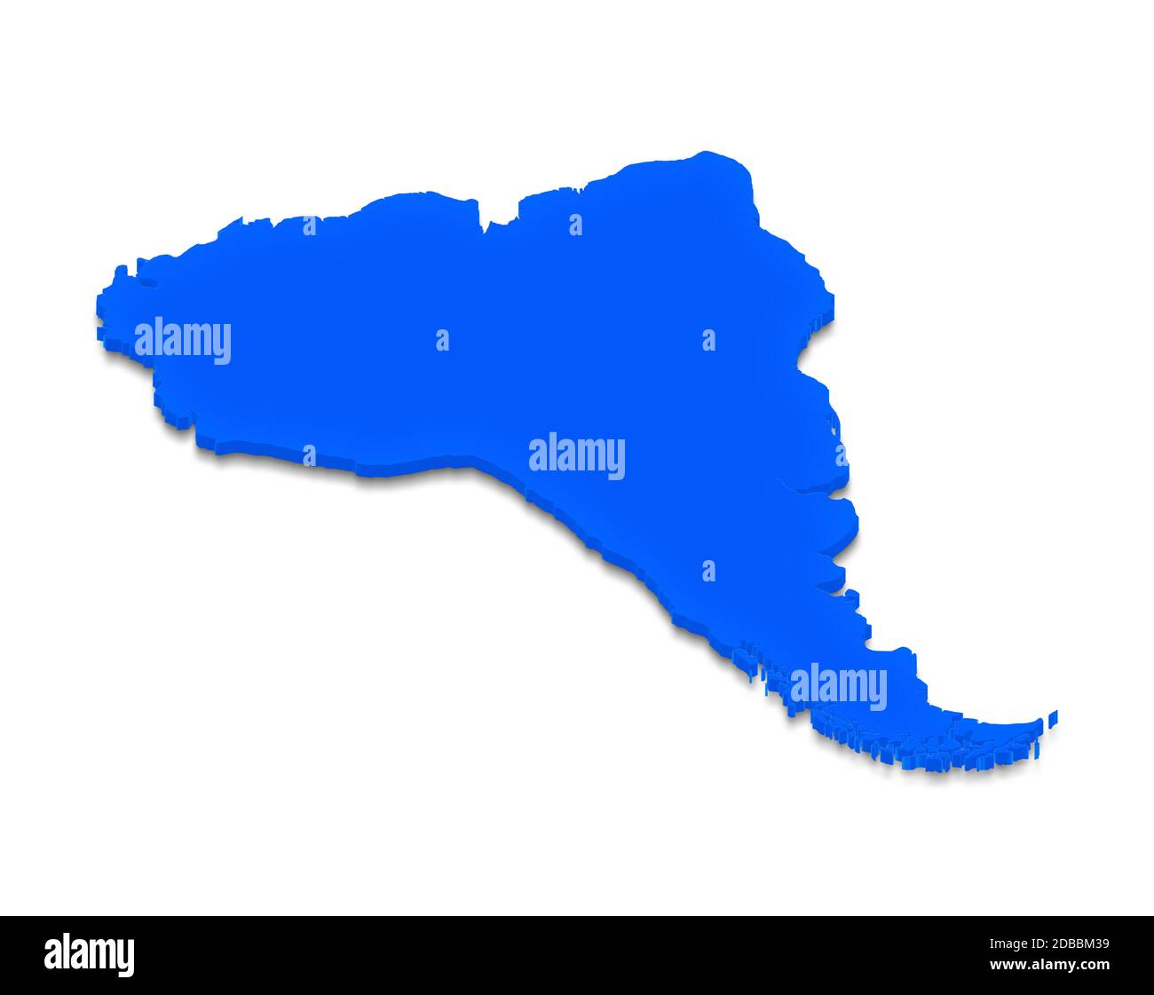 Illustration of a blue ground map of South America on isolated ...