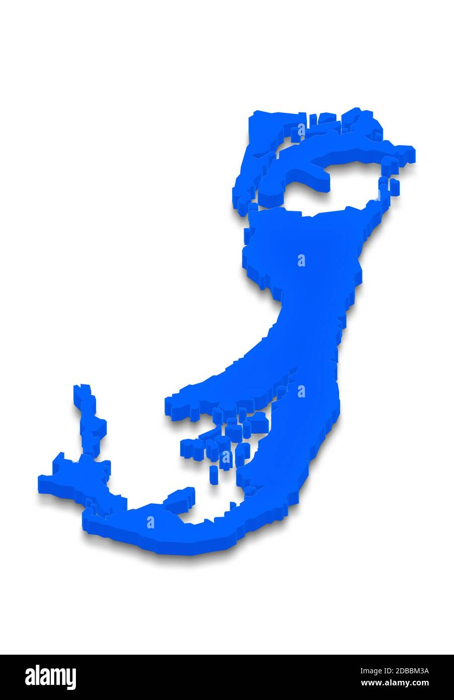 Illustration of a blue ground map of Bermuda on white isolated ...