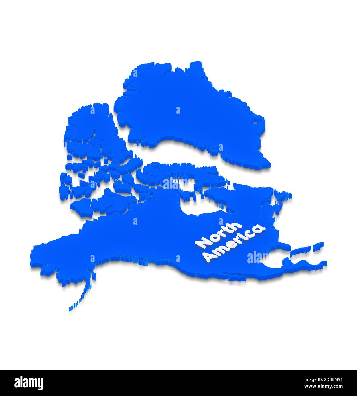 Illustration of a blue ground map of North America on isolated ...