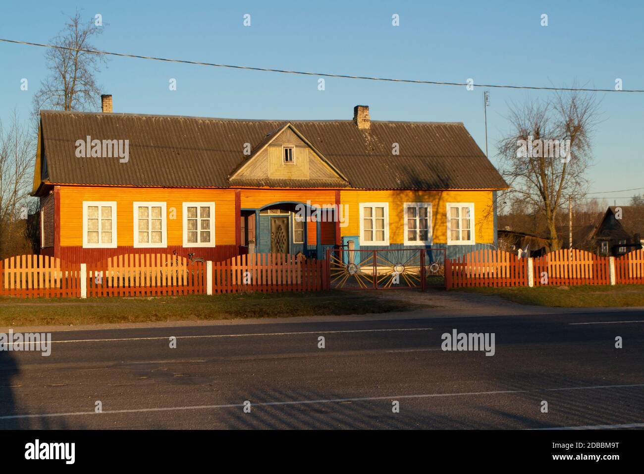 A typical village house in the countryside of Belarus Stock Photo - Alamy