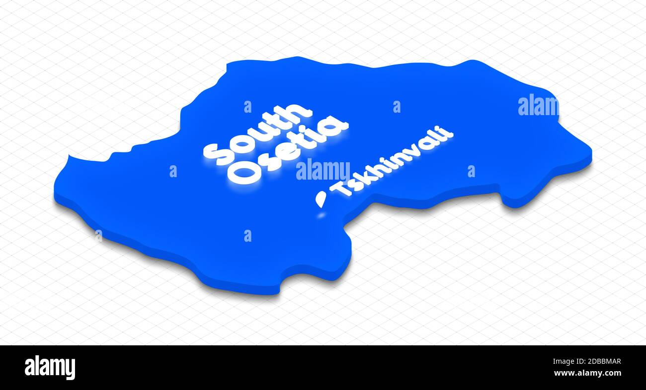 Illustration of a blue ground map of South Osetia on grid background ...