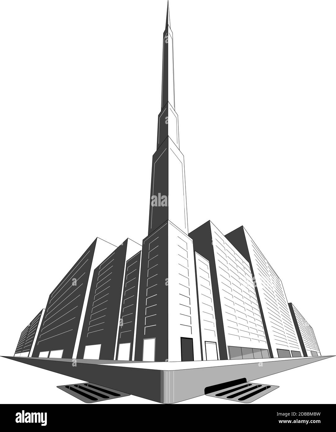 A city block in perspective view Stock Photo - Alamy