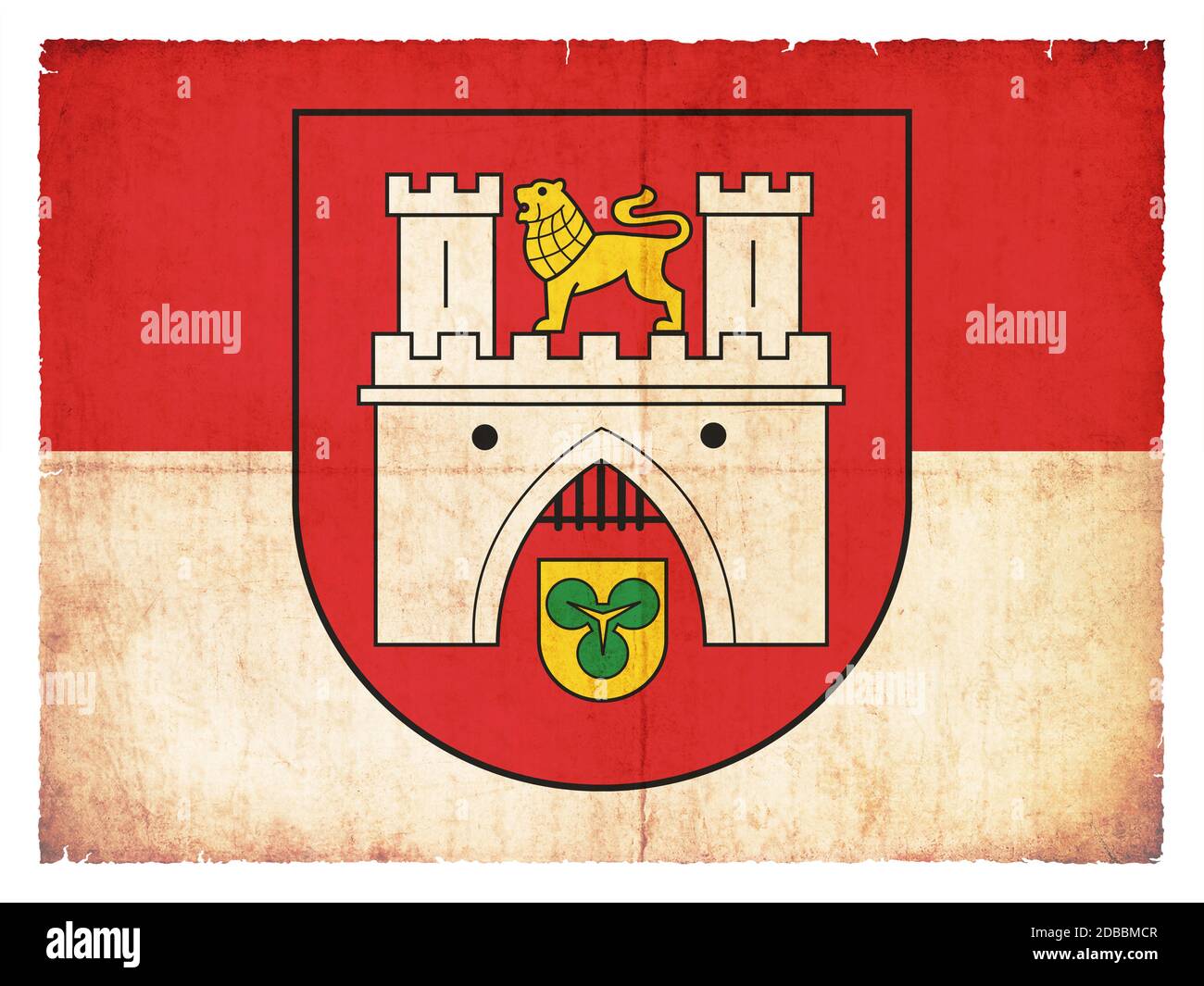Flag of the German town Oldenburg (Lower Saxony) created in grunge ...