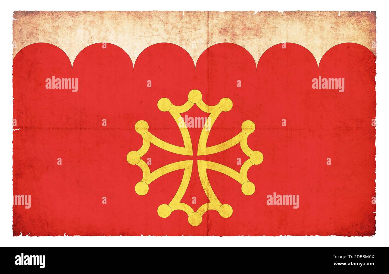 Flag of the French Departement Gard created in grunge style Stock Photo ...