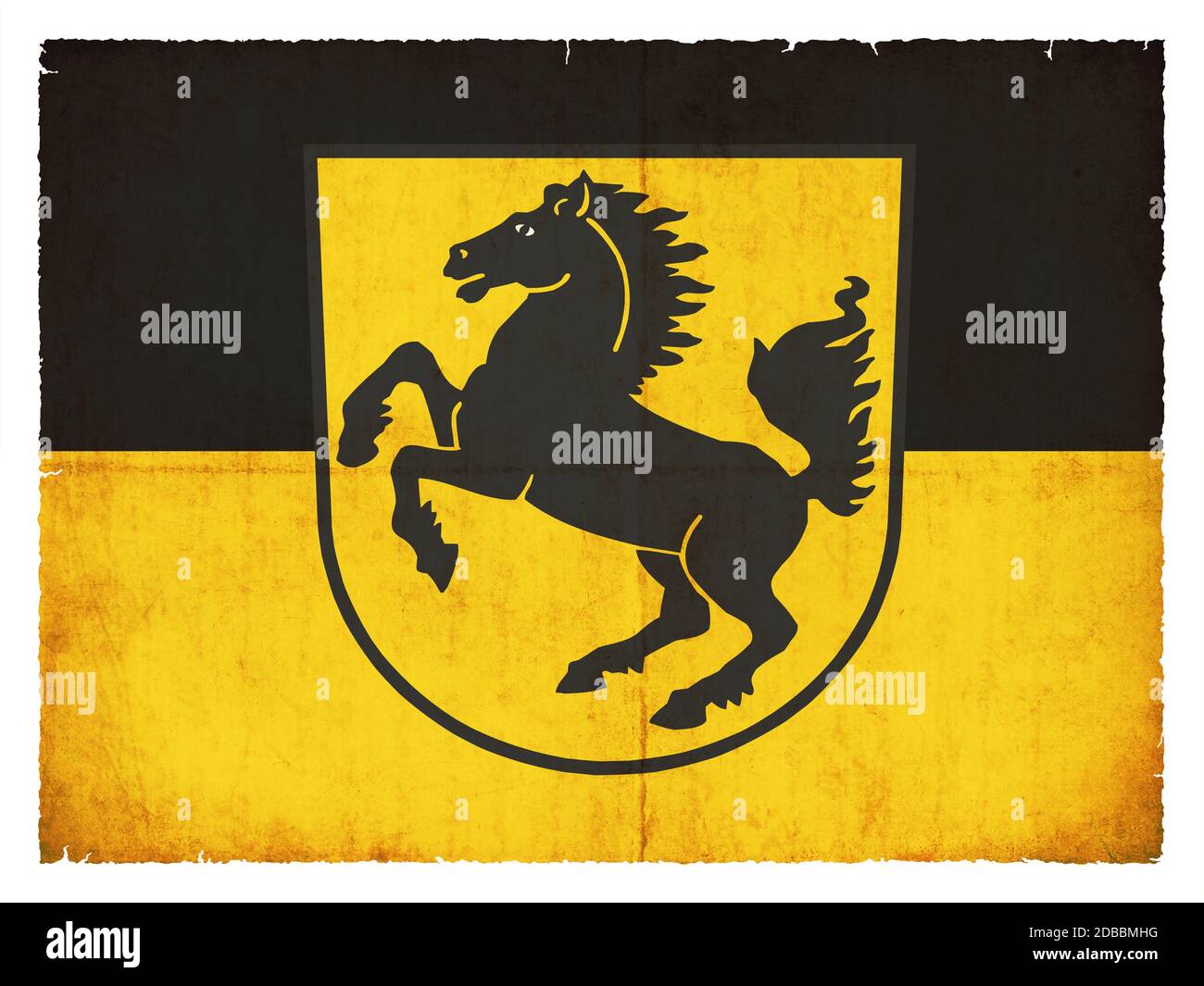 Flag of the German town Stuttgart (Baden-Wuerttemberg, Germany) created ...