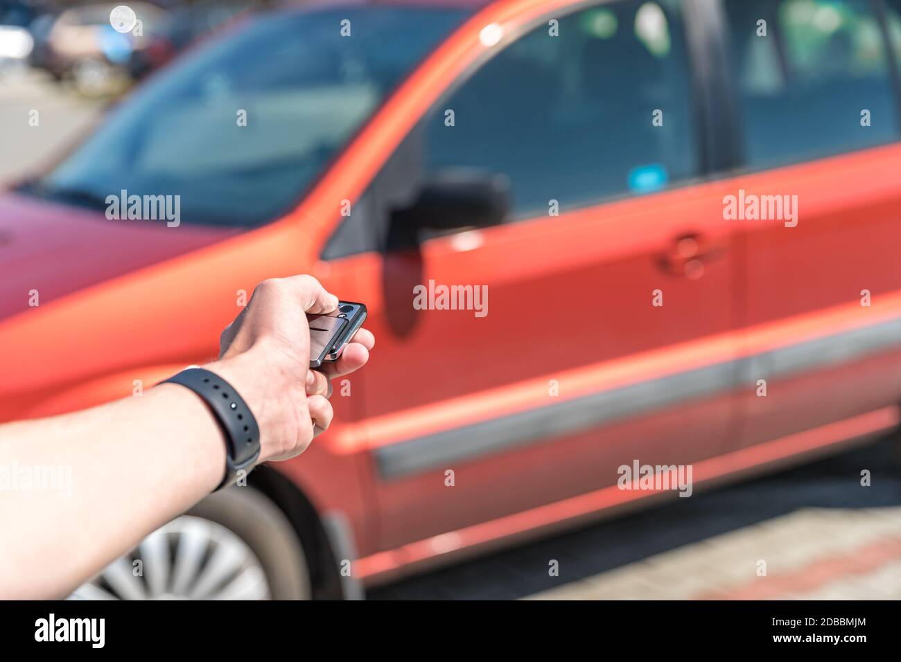 The opening of a car by remote control Stock Photo - Alamy