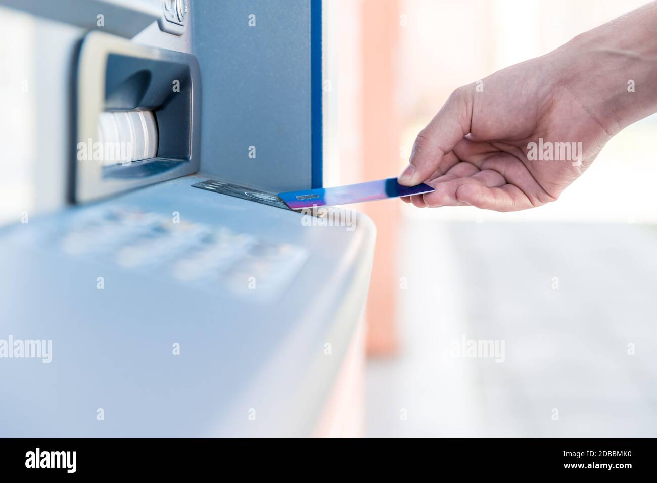 Wireless withdrawal from an ATM by credit card Stock Photo - Alamy