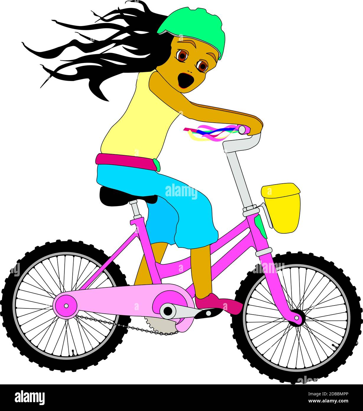 A little girl riding a bicycle Stock Photo - Alamy