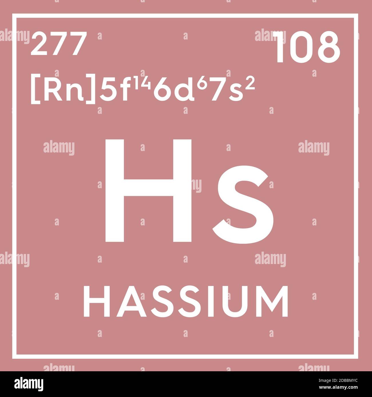 Hassium. Transition metals. Chemical Element of Mendeleev's Periodic ...